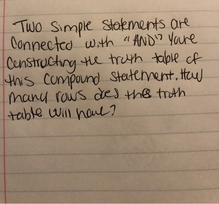 Solved Two simple statements are Connected with a AND? Youre | Chegg.com