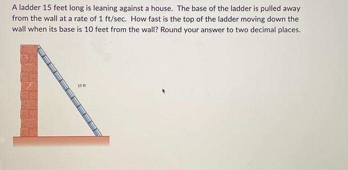 Solved A ladder 15 feet long is leaning against a house. The | Chegg.com