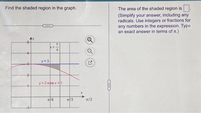 Solved Find the shaded region in the graph. The area of the | Chegg.com