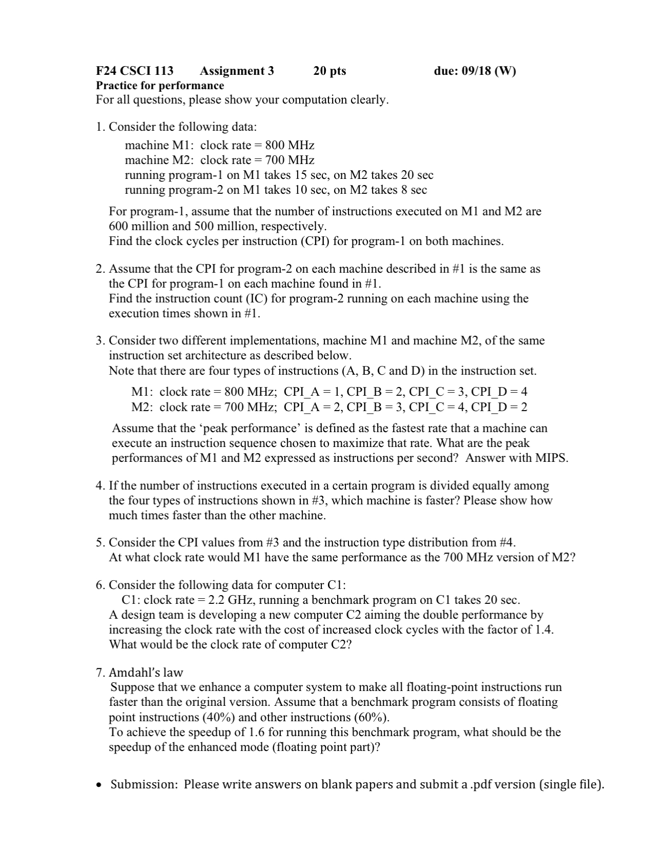 Solved F24 ﻿CSCI 113 ﻿Assignment 320 ﻿ptsdue: | Chegg.com