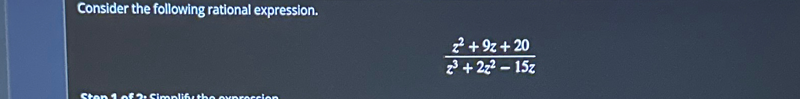 Solved Consider the following rational | Chegg.com