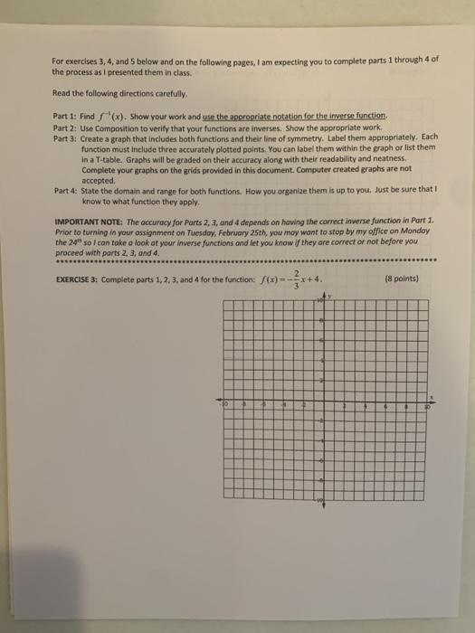 Solved For exercises 3,4, and below and on the following | Chegg.com
