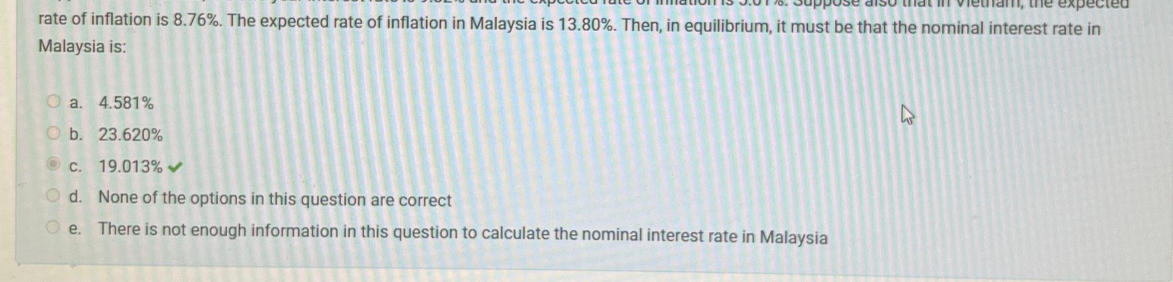 Solved rate of inflation is 8.76%. ﻿The expected rate of | Chegg.com