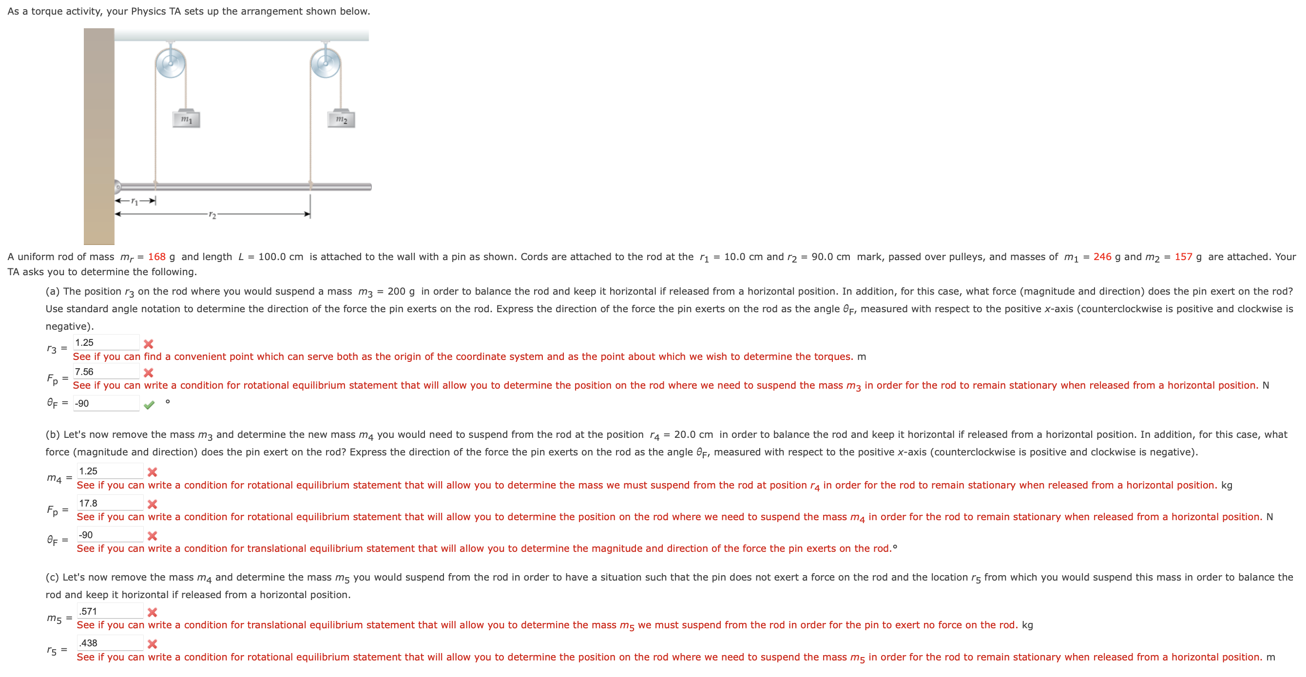 Solved As a torque activity, your Physics TA sets up the | Chegg.com