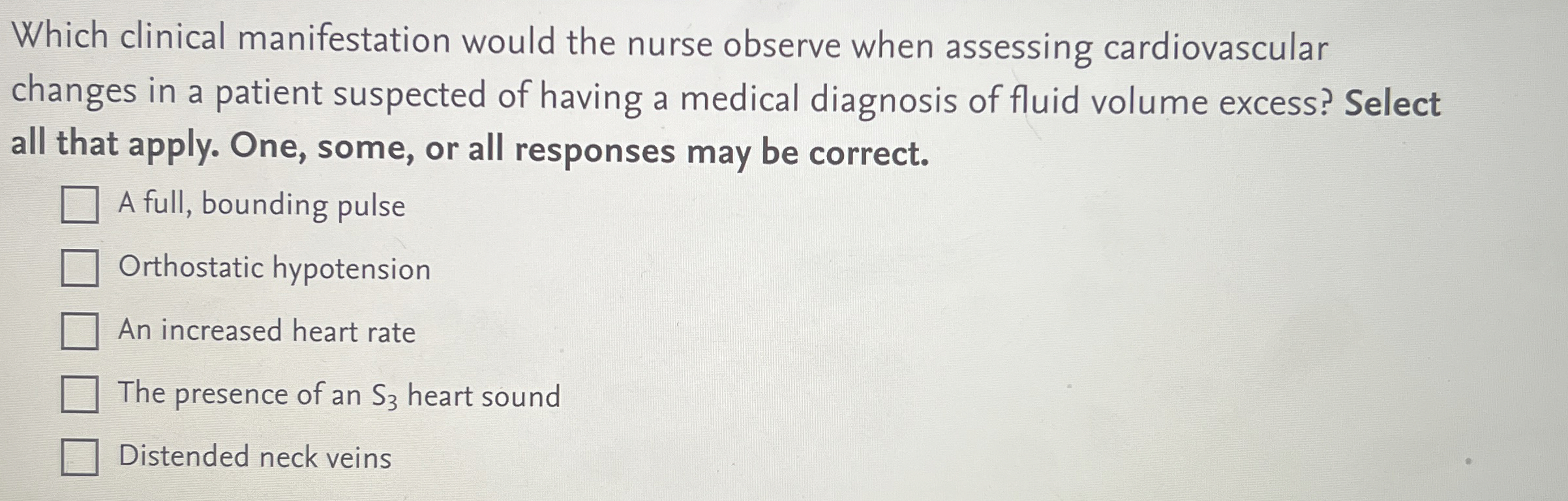 Solved Which clinical manifestation would the nurse observe | Chegg.com