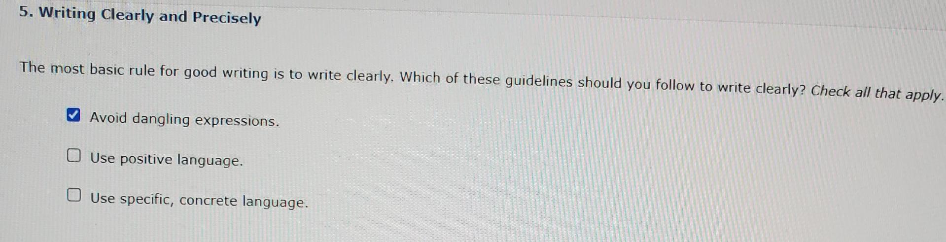 5. Writing Clearly and Precisely The most basic rule | Chegg.com