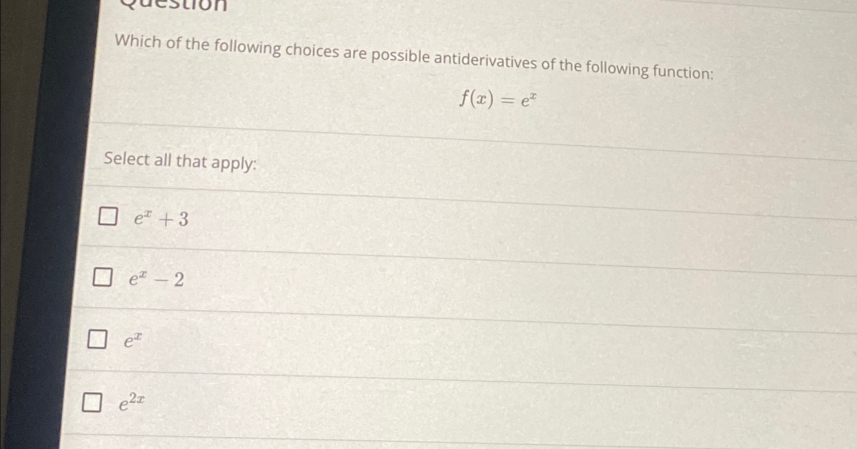 Solved Which of the following choices are possible | Chegg.com