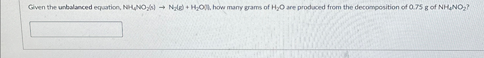 Solved Given the unbalanced equation, | Chegg.com