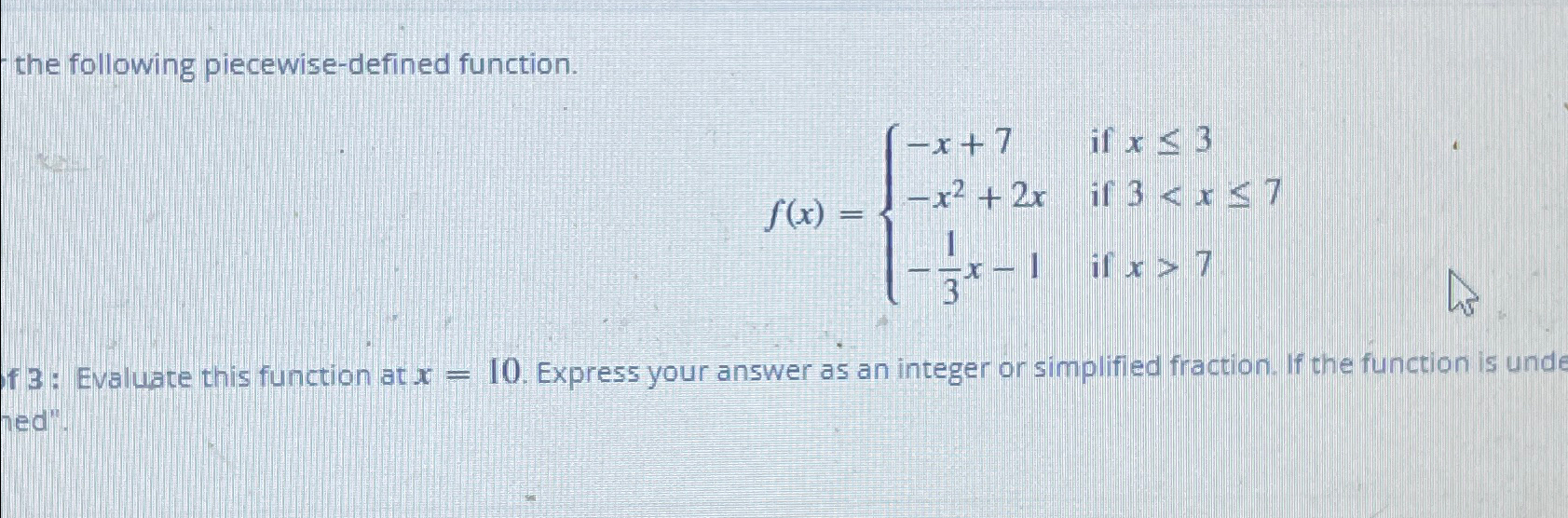 Solved the following piecewise-defined | Chegg.com