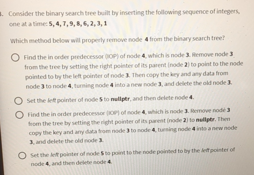 Solved Consider the binary search tree built by inserting | Chegg.com
