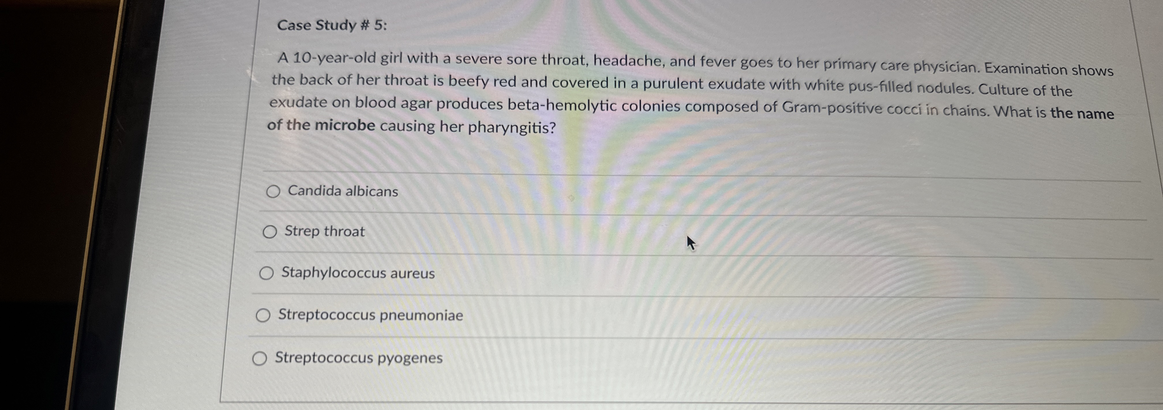 Solved Case Study # 5:A 10-year-old girl with a severe sore | Chegg.com