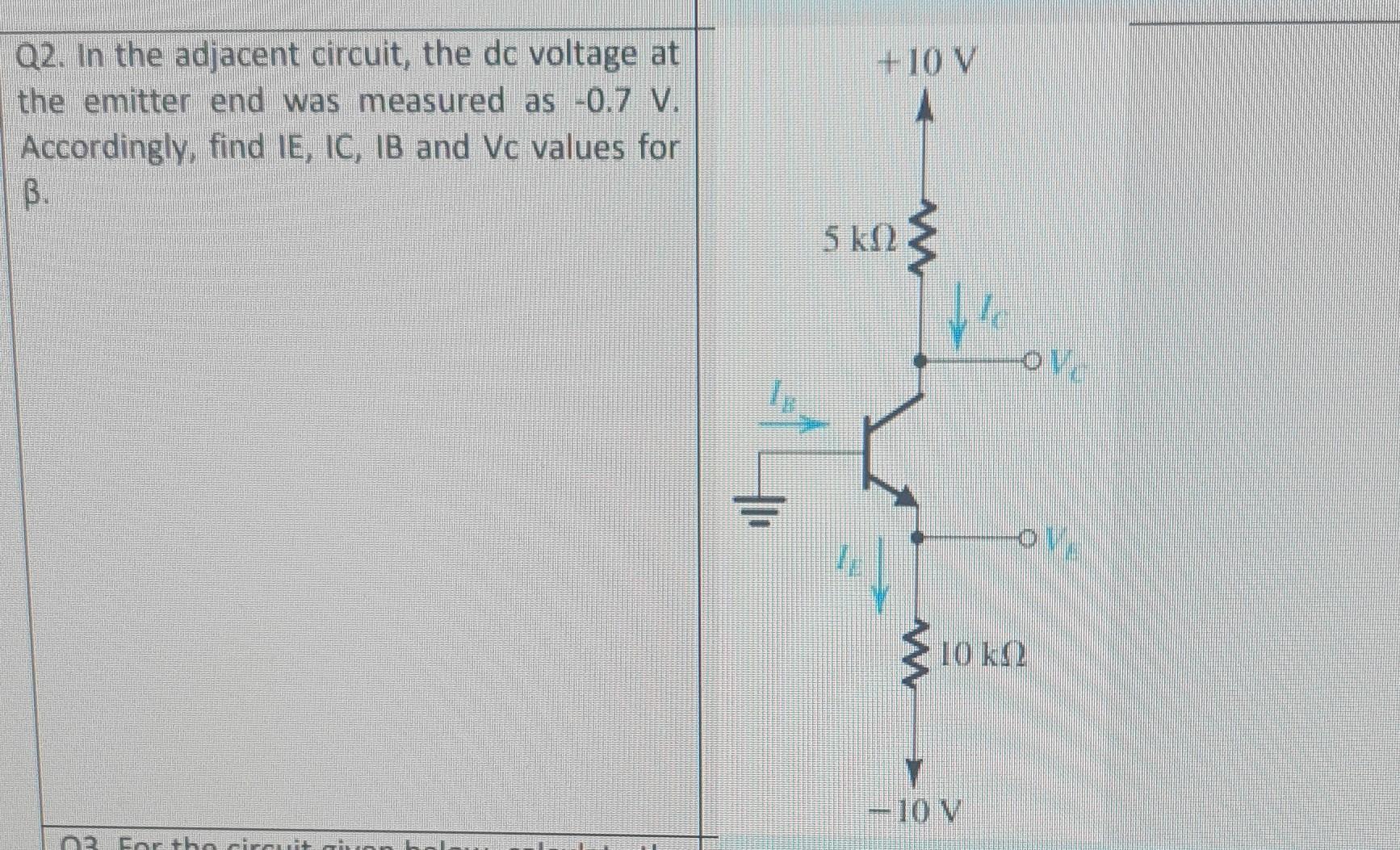 Solved Q2. In the adjacent circuit, the dc voltage at the | Chegg.com