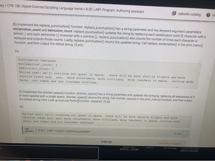 Solved: 3 130: Object-oriented Scripting Language Home > 8... | Chegg.com