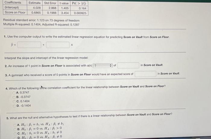 Solved (14 points) Stick the landing - Elite female gymnasts | Chegg.com