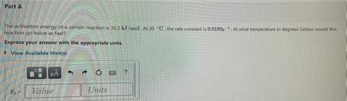 Solved The Arrhenius equation shows the relationship between | Chegg.com