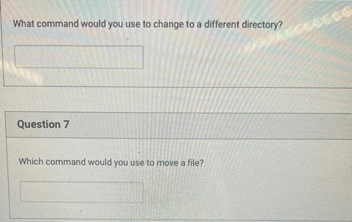 Solved What command would you use to change to a different | Chegg.com