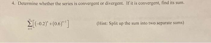 Solved determine whether to sequence convergent or | Chegg.com