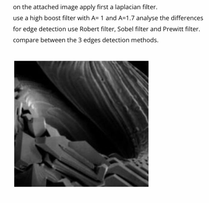 on the attached image apply first a laplacian filter. | Chegg.com