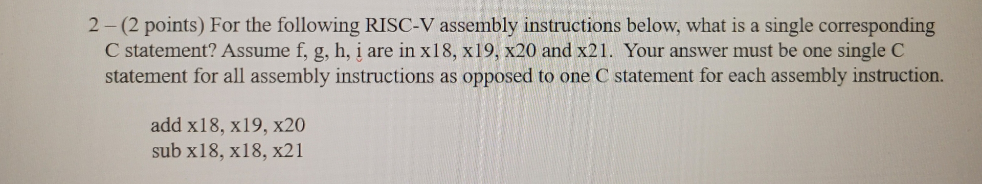 Solved For the following RISC-V assembly instructions below, | Chegg.com