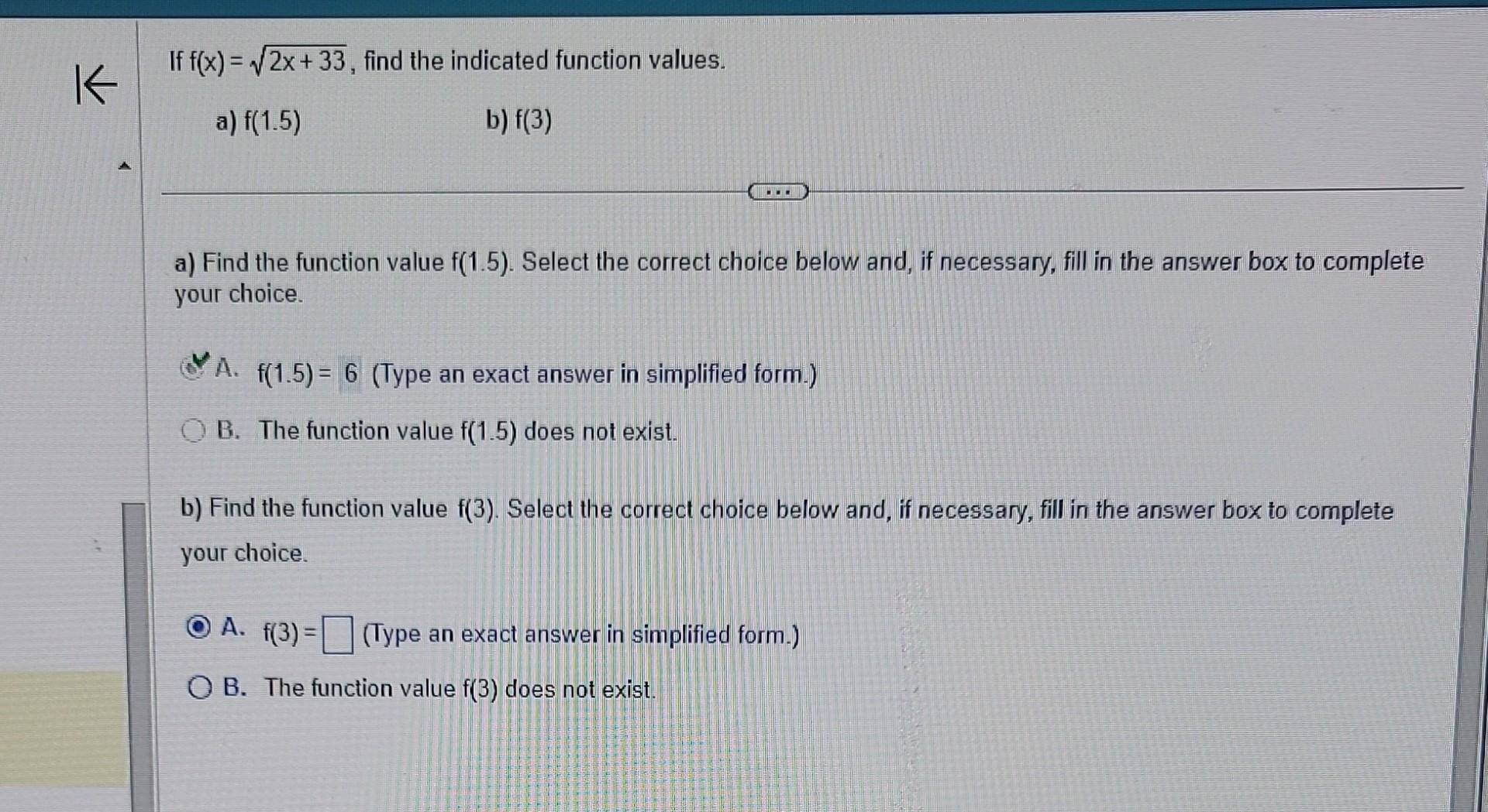 Solved If f(x)=2x+33, find the indicated function values. a) | Chegg.com