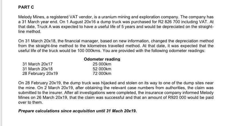 Melody Mines, a registered VAT vendor, is a uranium | Chegg.com