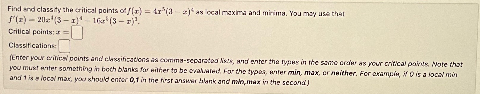 Solved Find and classify the critical points of | Chegg.com
