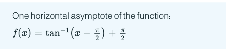Solved One horizontal asymptote of the | Chegg.com