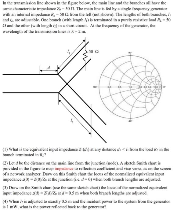 Solved In the transmission line shown in the figure below, | Chegg.com