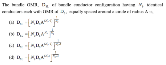 The bundle GMR, DSL ﻿of bundle conductor | Chegg.com