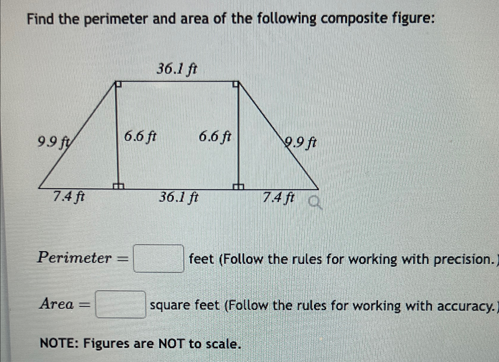 Solved Find the perimeter and area of the following | Chegg.com