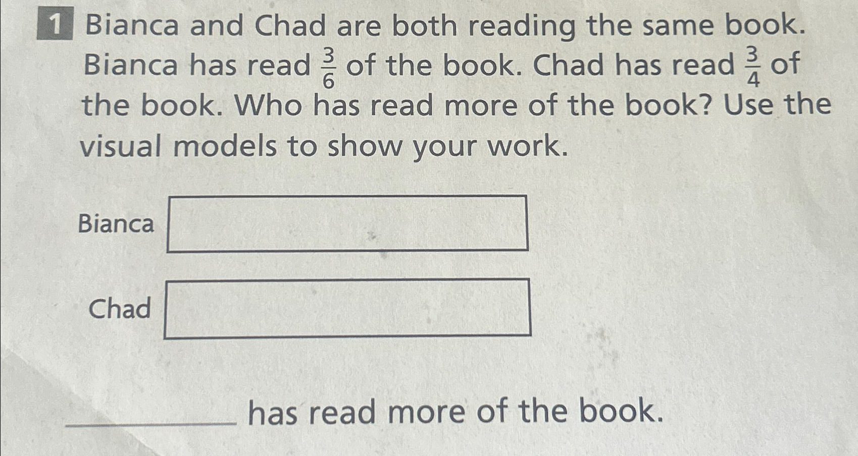 Solved 1 ﻿Bianca and Chad are both reading the same book. | Chegg.com