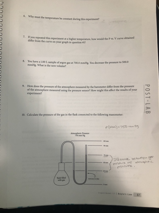 Solved Name: Section: EXPERIMENT 11: BOYLE'S LAW 8.00mL | Chegg.com