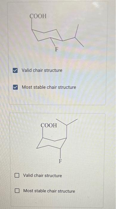 Solved Valid chair structure Most stable chair structure | Chegg.com