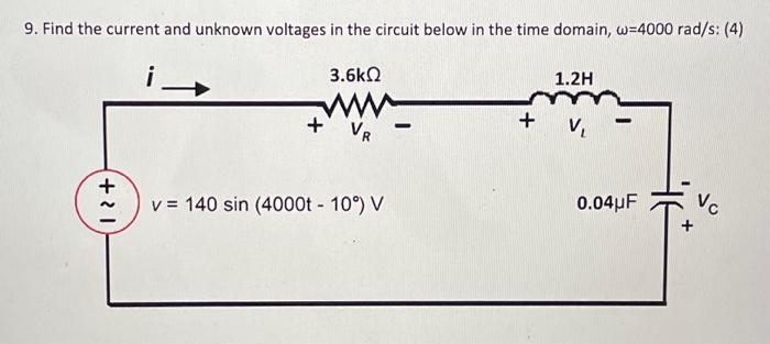 Solved Find the current and unknown voltages in the circuit | Chegg.com