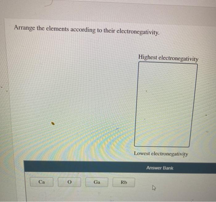 Solved Arrange the elements according to their | Chegg.com