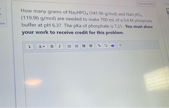 Solved How many grams of Na2HPO4(141.96 g/mol) and NaH2PO4 | Chegg.com
