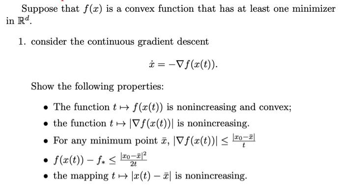 Solved Suppose that f(x) is a convex function that has at | Chegg.com