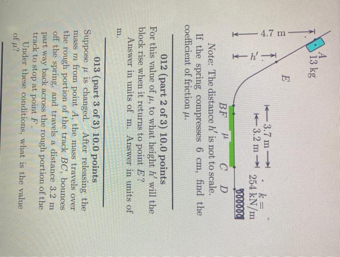 Solved 011 (part 1 of 3 ) 10.0 points A block is released | Chegg.com