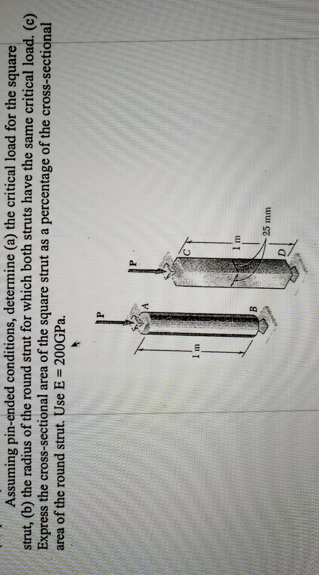 Solved Assuming pin-ended conditions, determine (a) the | Chegg.com