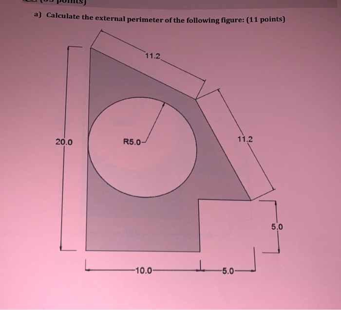 Solved a) Calculate the external perimeter of the following | Chegg.com