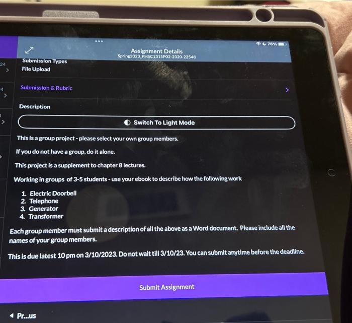 Solved Assignment Details Submission Types Assignment | Chegg.com