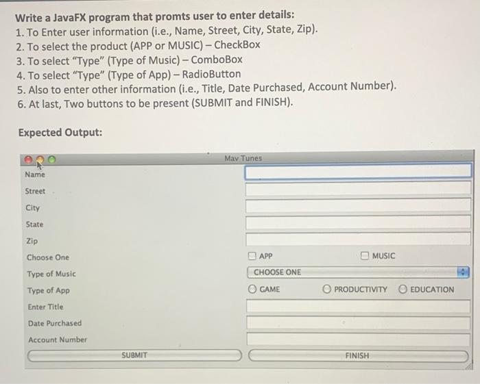 Solved Write a JavaFX program that promts user to enter | Chegg.com