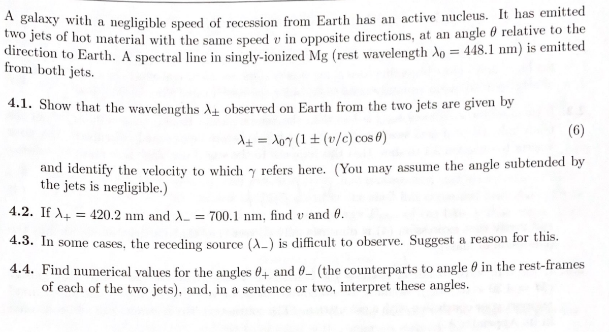 Solved A galaxy with a negligible speed of recession from | Chegg.com