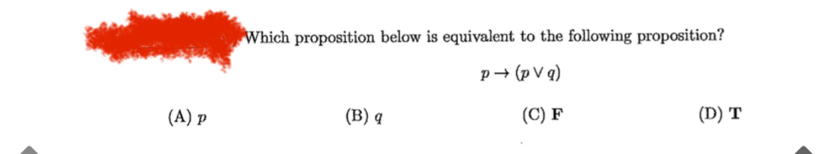 Solved Which proposition below is equivalent to the | Chegg.com