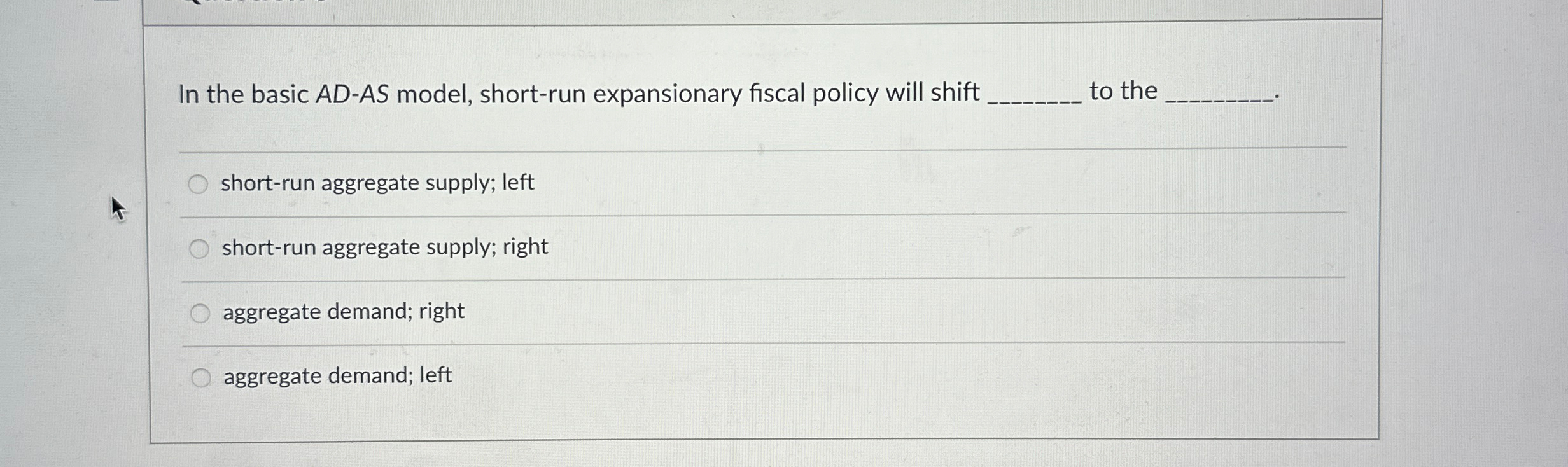 Solved In the basic AD-AS model, short-run expansionary | Chegg.com