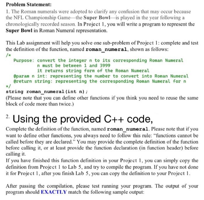 Solved Problem Statement: 1. The Roman numerals were adopted | Chegg.com