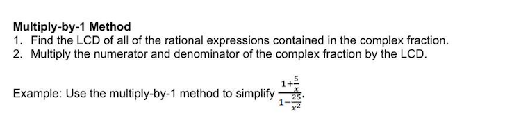 Solved Multiply-by-1 ﻿MethodFind the LCD of all of the | Chegg.com