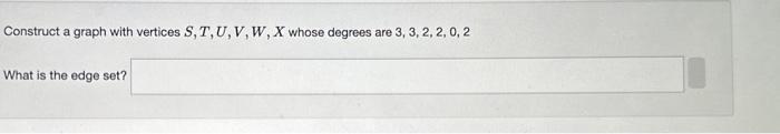 Solved Construct a graph with vertices S,T,U,V,W,X whose | Chegg.com