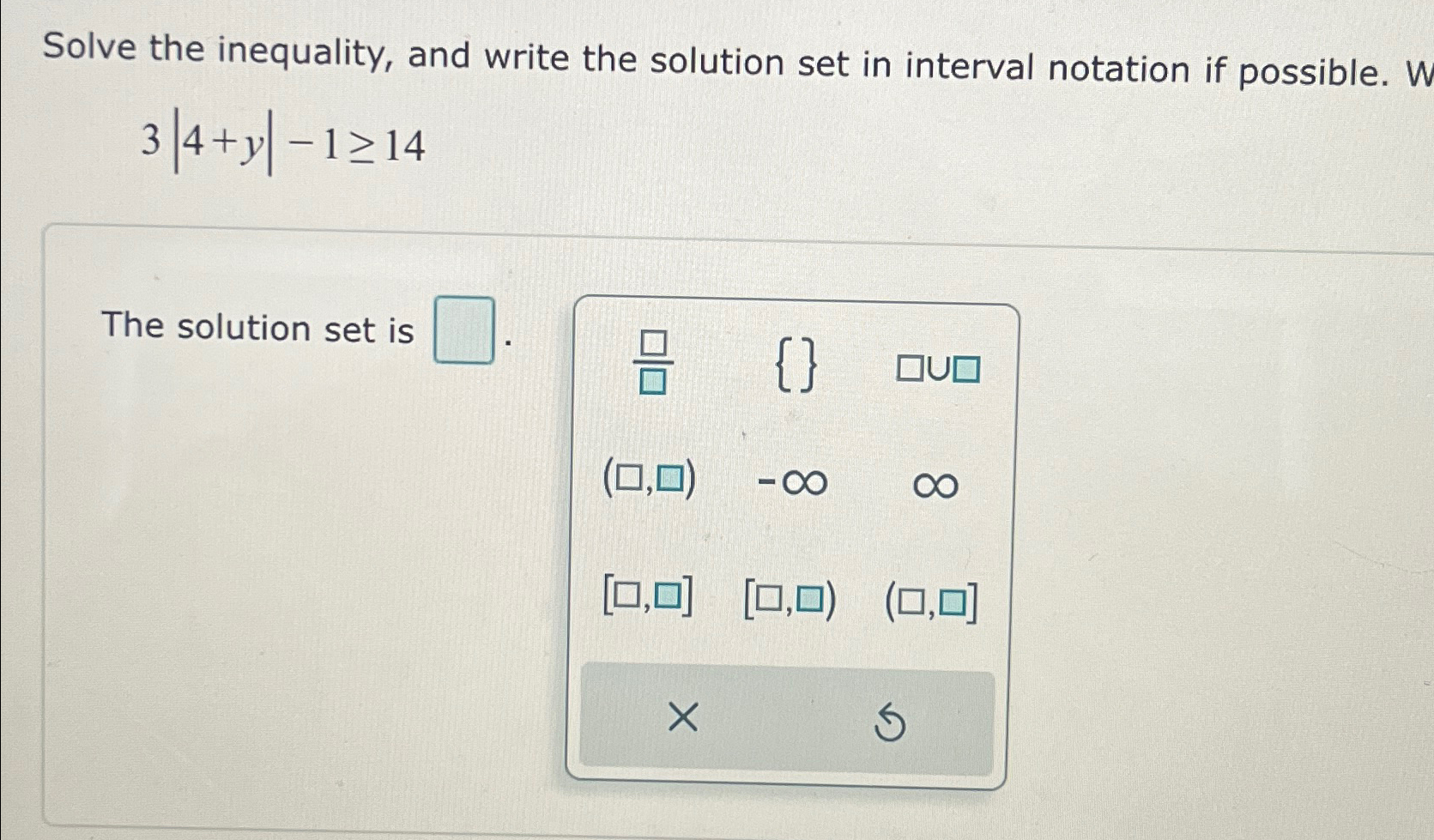 Solved Solve the inequality, and write the solution set in | Chegg.com