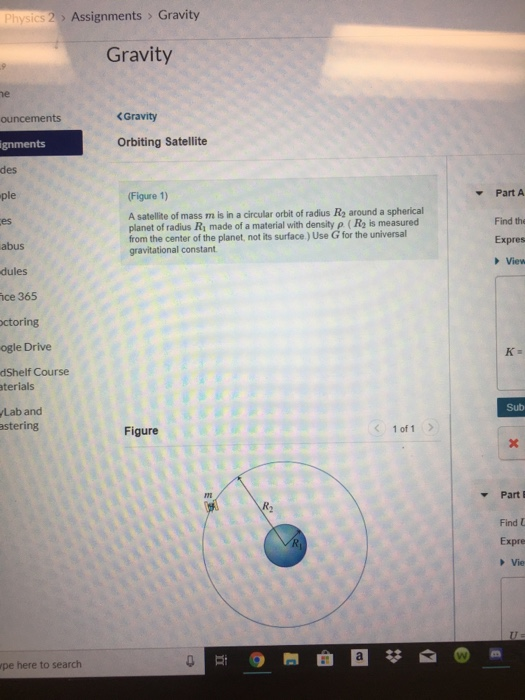 Solved Gravity Physics 2> Assignments Gravity he ouncements | Chegg.com